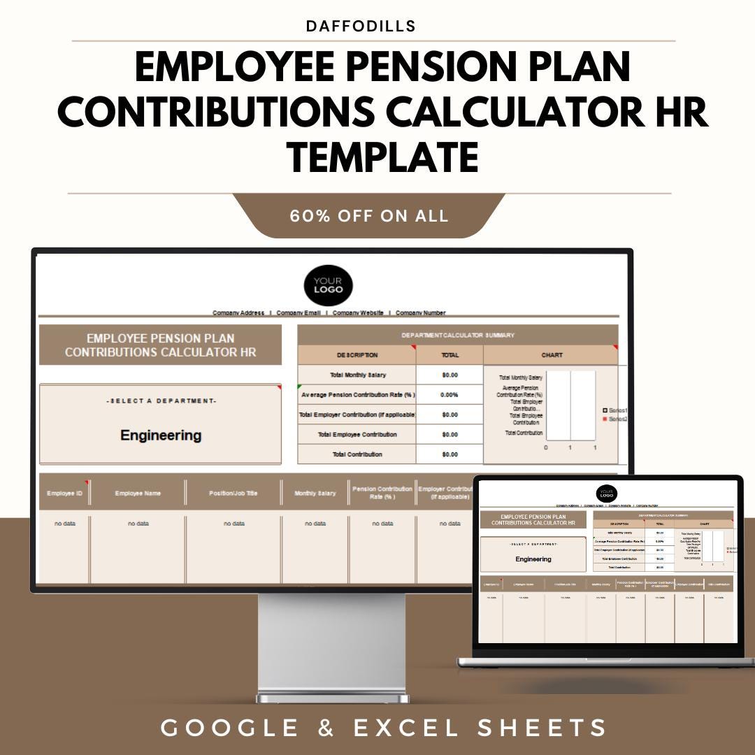 Employee Pension Plan Calculator Template, HR Payroll Contributions ...
