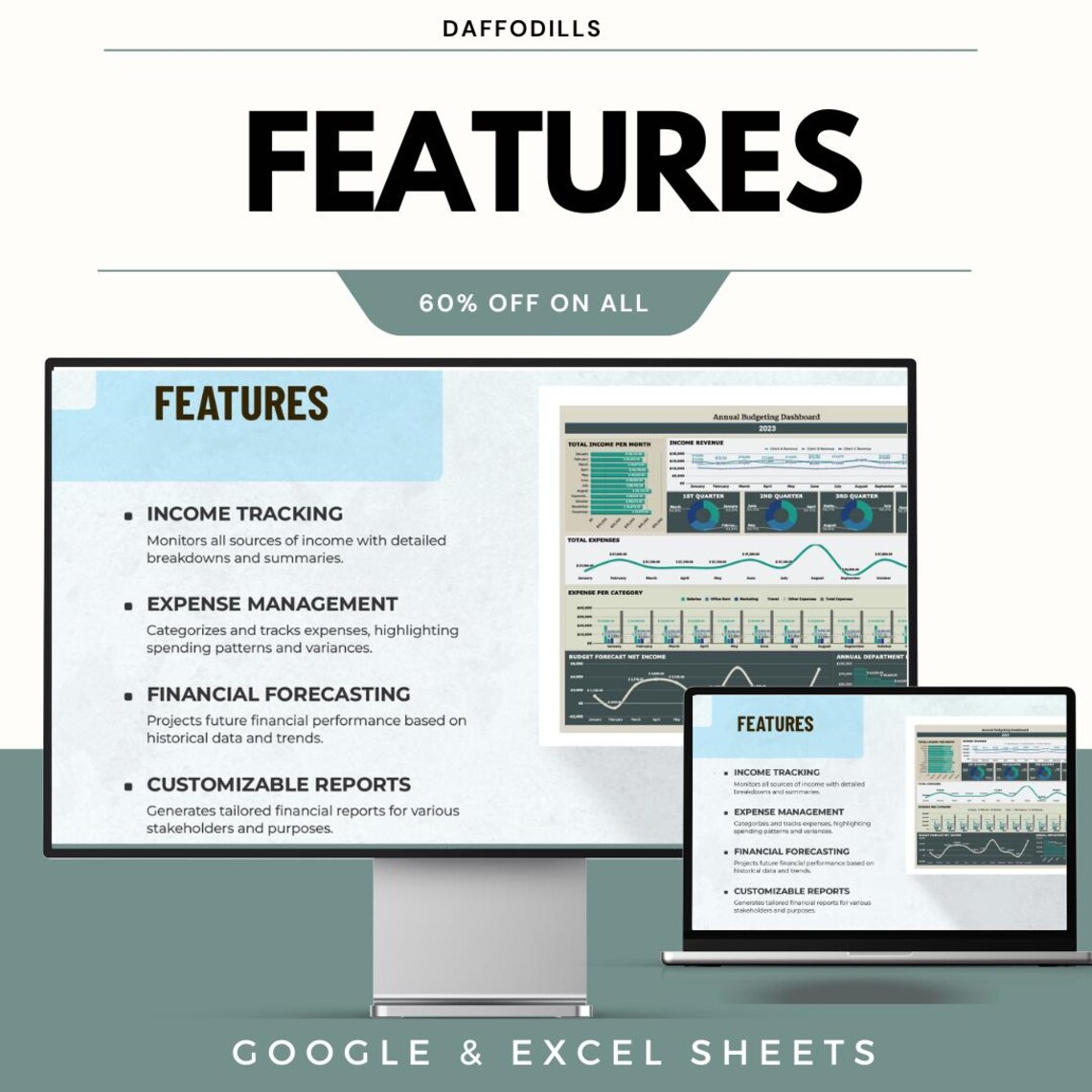 Annual Budgeting Dashboard Template for Google & Excel Sheets – Track ...