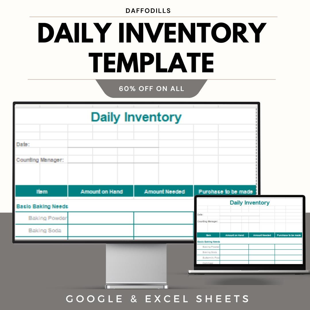 Daily Inventory Sheet, Inventory Checklist Template, Stock Count Form ...