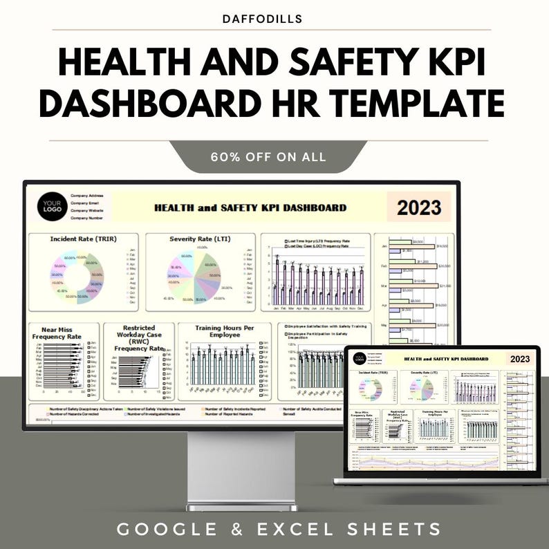 Health and Safety KPI Dashboard HR Template | Google & Excel Sheets - Etsy