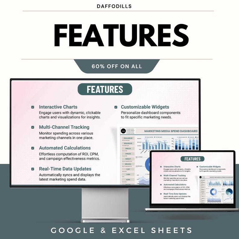 Marketing Media Spend Dashboard Template Excel Google Sheets ...