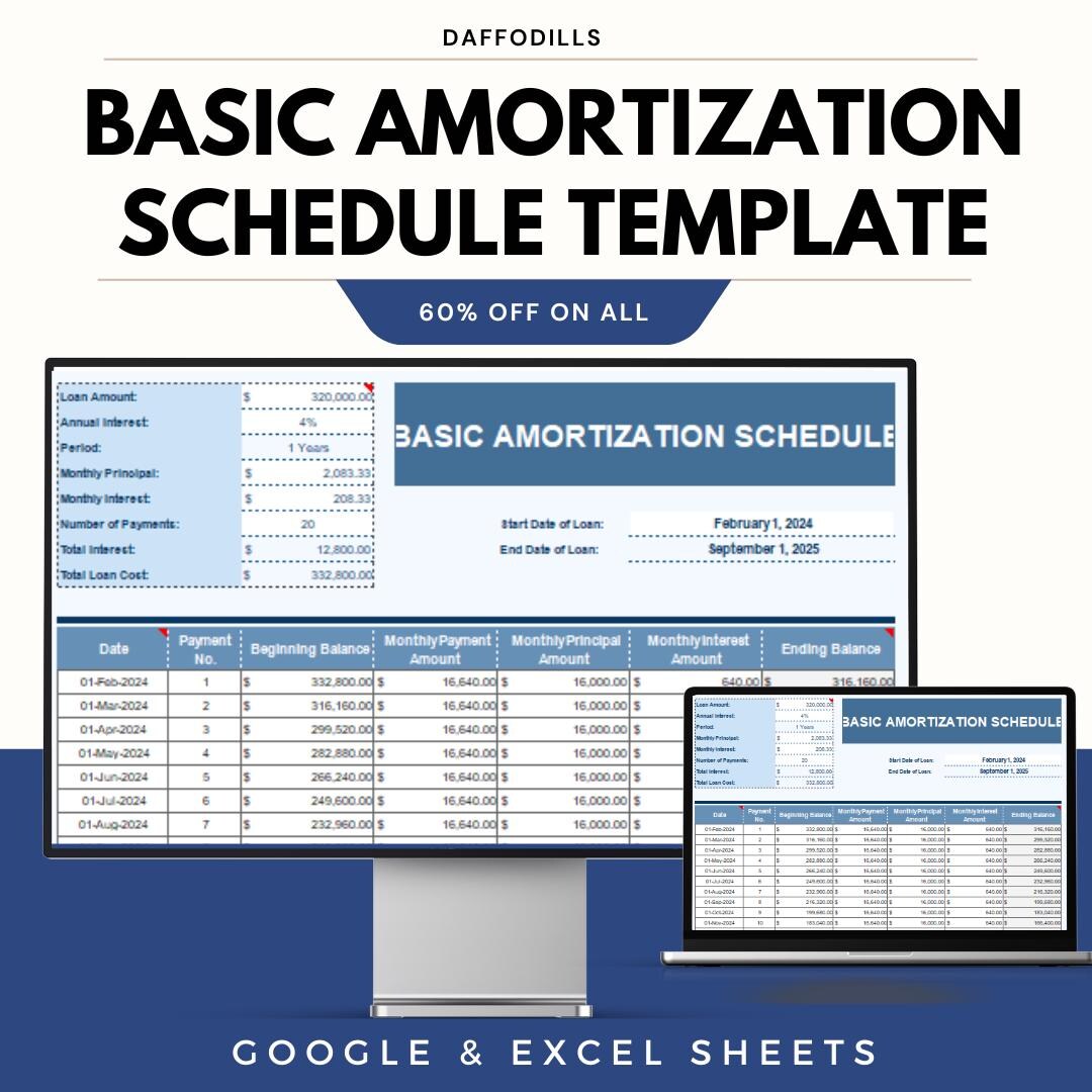 Basic Amortization Schedule Template | Loan Repayment Calculator ...