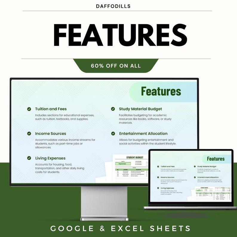 Student Budget Template, College Expense Planner, Monthly Budget ...