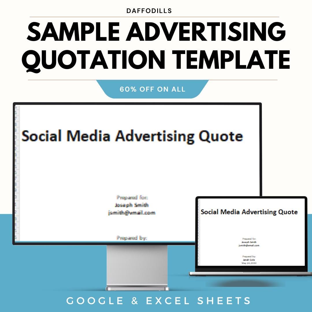 Sample Advertising Quotation Template, Social Media Ad Quote Sheet ...