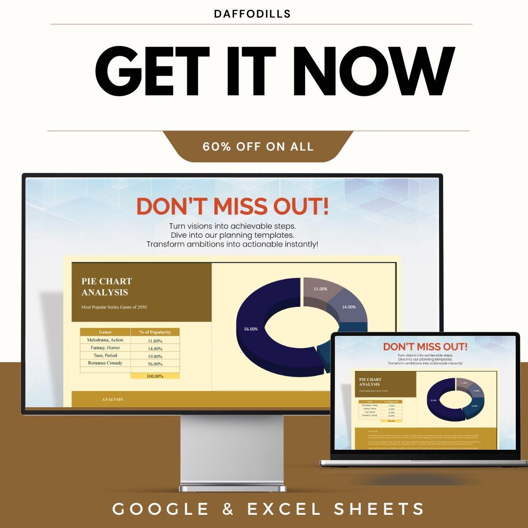 Pie Chart Analysis Template, Data Visualization Sheet, Category ...