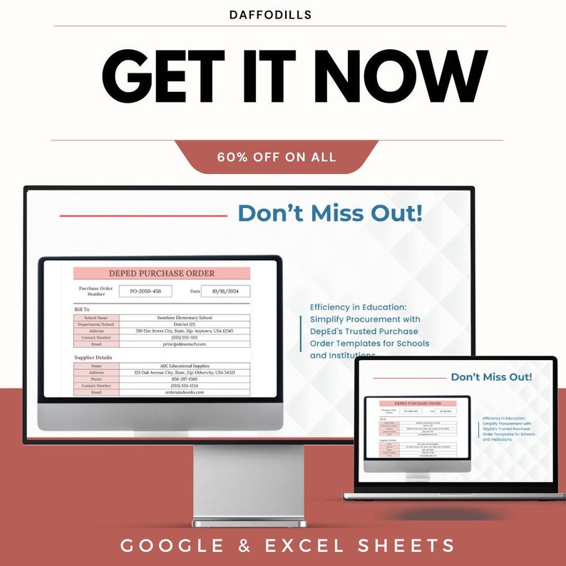 Deped Purchase Order Template – Google & Excel Sheets for Education ...