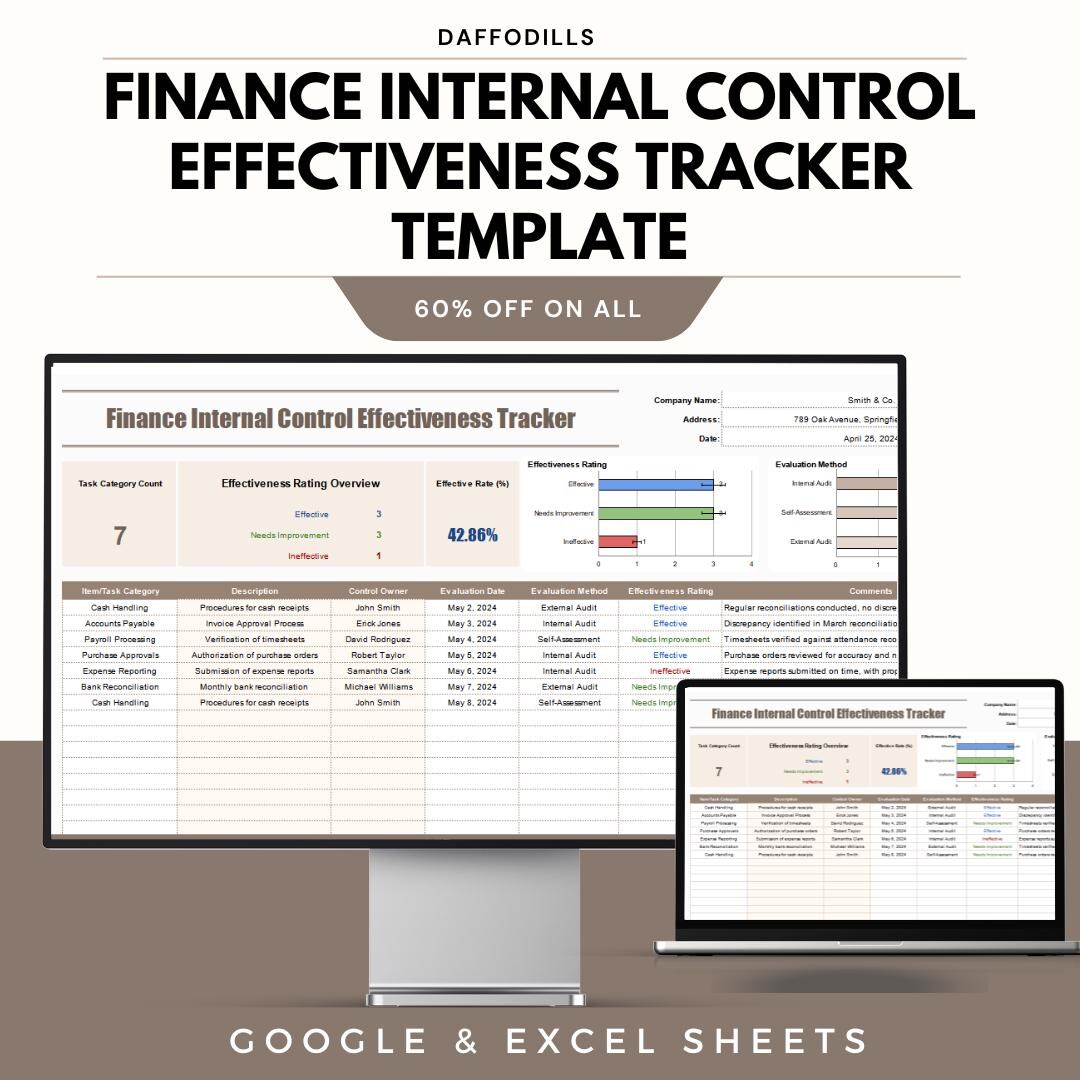 Finance Internal Control Effectiveness Tracker Template, Risk ...