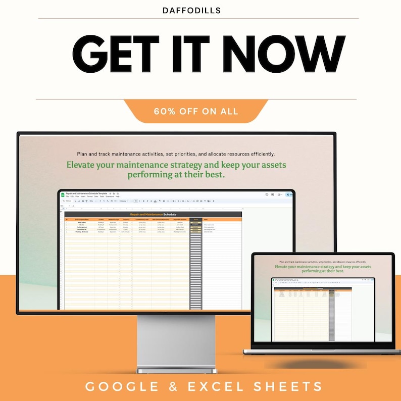 Repair and Maintenance Schedule Template, Equipment Service Log Excel ...