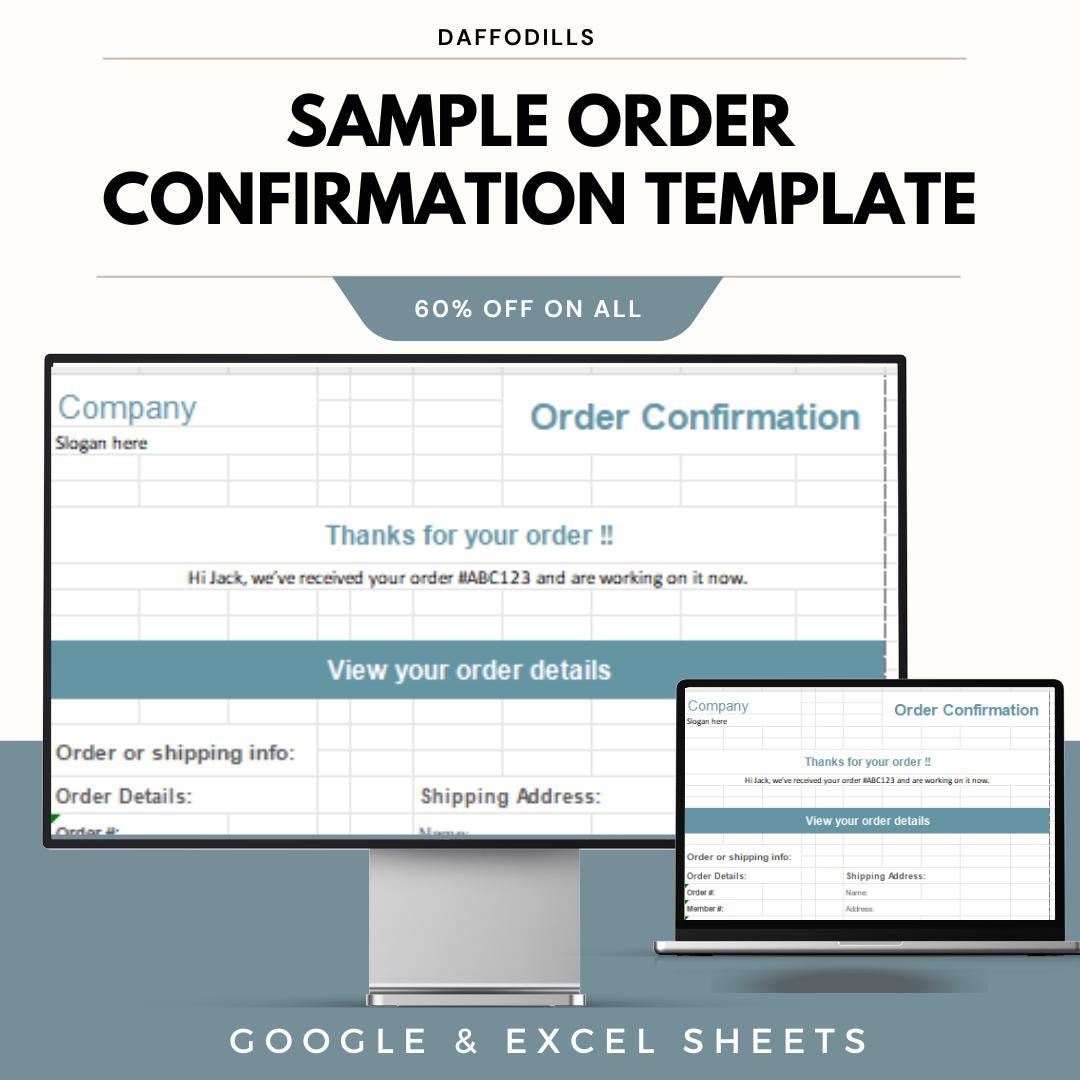 Sample Order Confirmation Template, Printable Order Confirmation Form ...