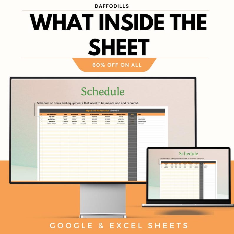 Repair and Maintenance Schedule Template, Equipment Service Log Excel ...