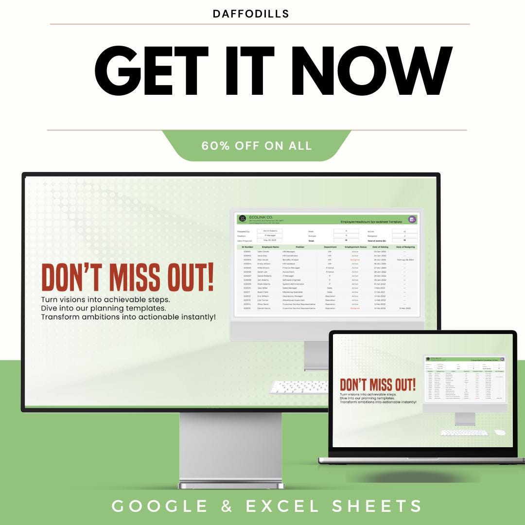 Employee Headcount Spreadsheet Template - Google & Excel Sheets ...