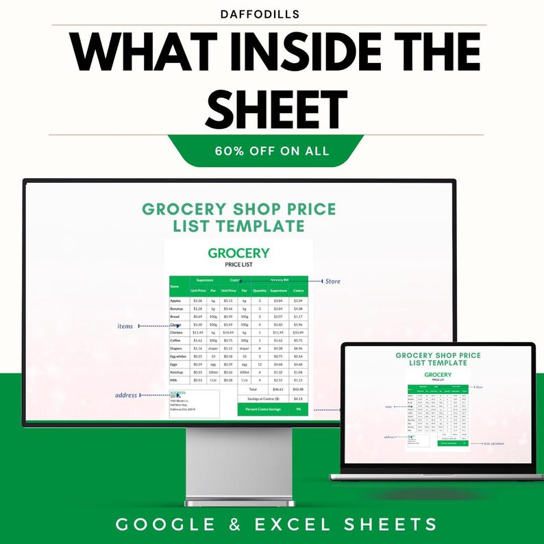 Grocery Shop Price List Template | Grocery Store Inventory and Pricing ...