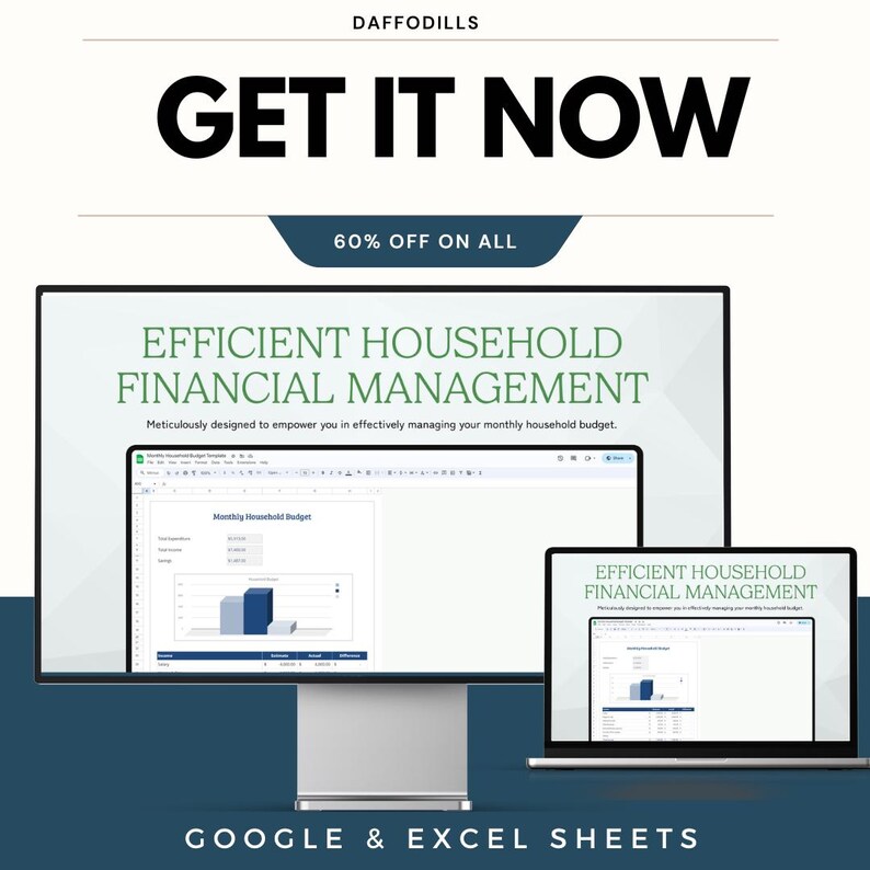Monthly Household Budget Template Google Sheets Excel | Family Expense ...