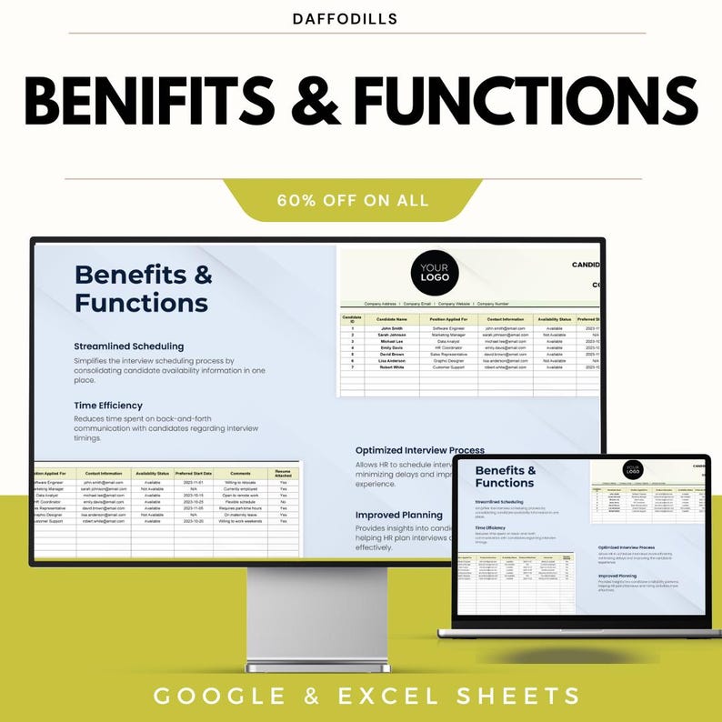 Candidate Availability Compilation HR Template for Google & Excel ...