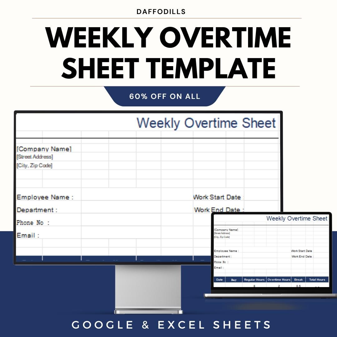 Weekly Overtime Sheet Template, Employee Timesheet Tracker, Work Hour ...
