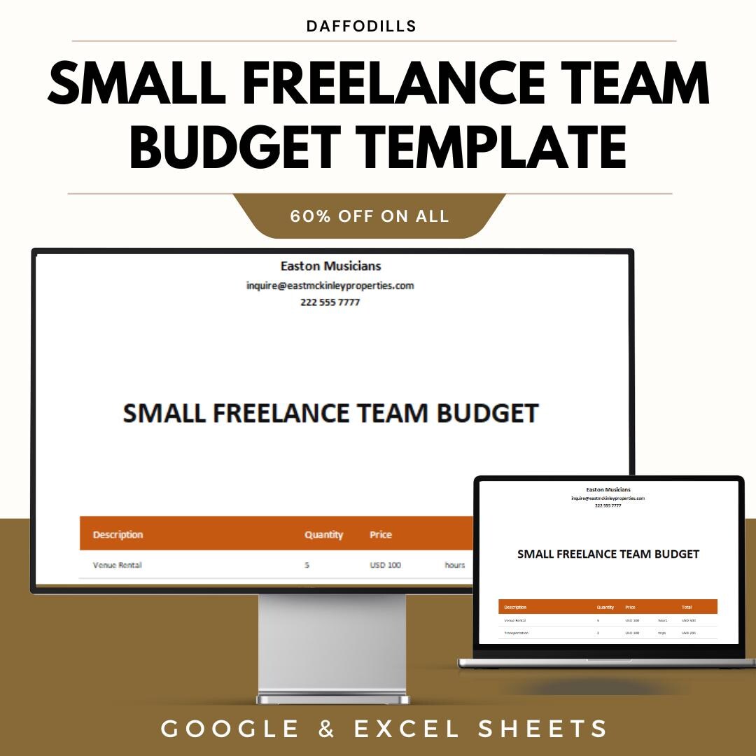 Small Freelance Team Budget Template, Expense Tracking Spreadsheet ...