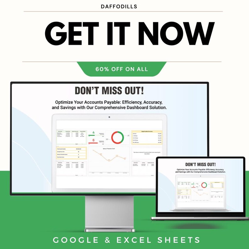 Accounts Payable Dashboard Template, Accounts Payable Spreadsheet, AP ...