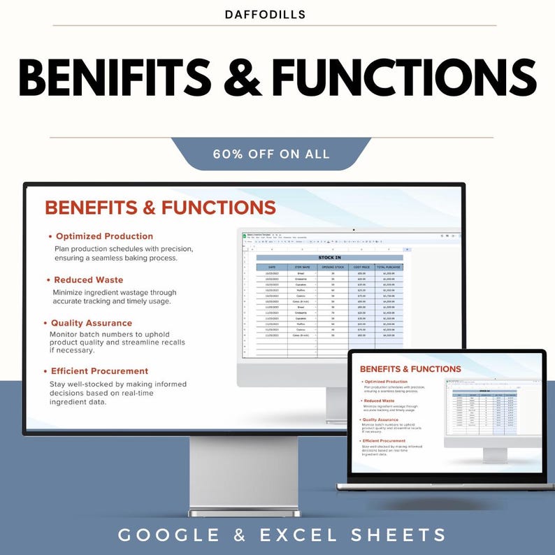 Bakery Inventory Template for Google and Excel Sheets – Easy Stock ...