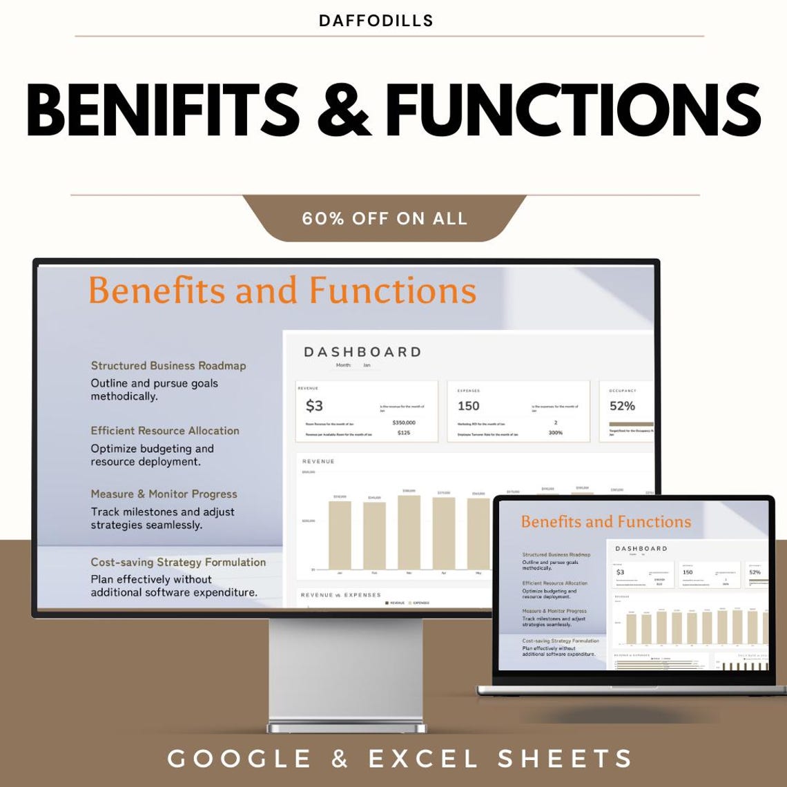 Hotel KPI Template for Google and Excel Sheets | Track Performance ...