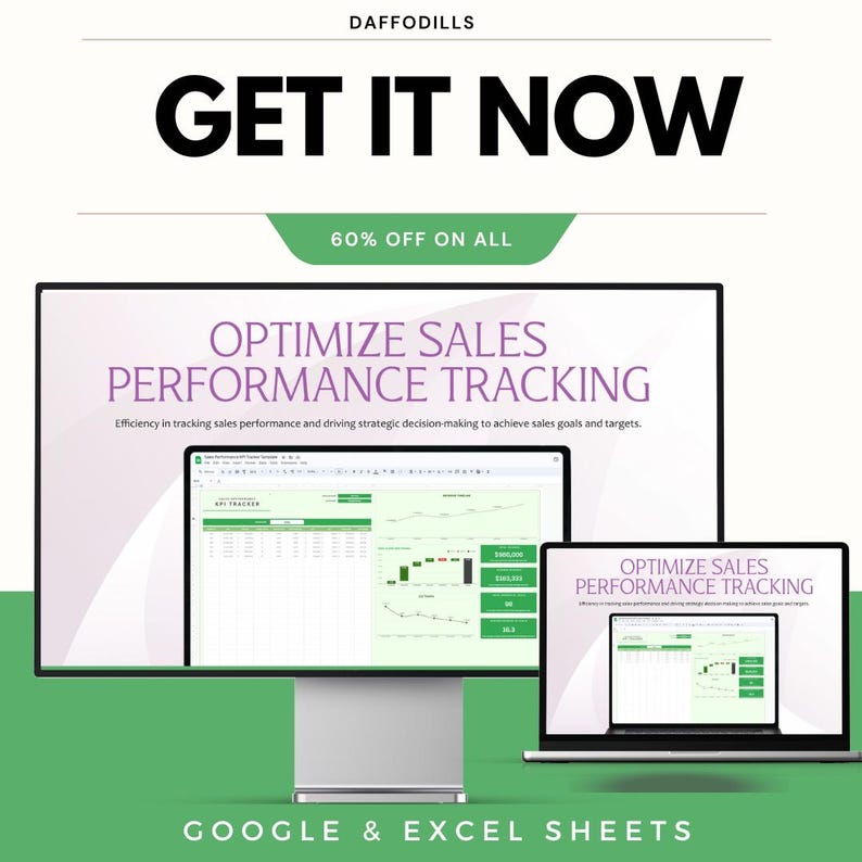 Sales Performance KPI Tracker Template, Sales Metrics Dashboard, KPI ...
