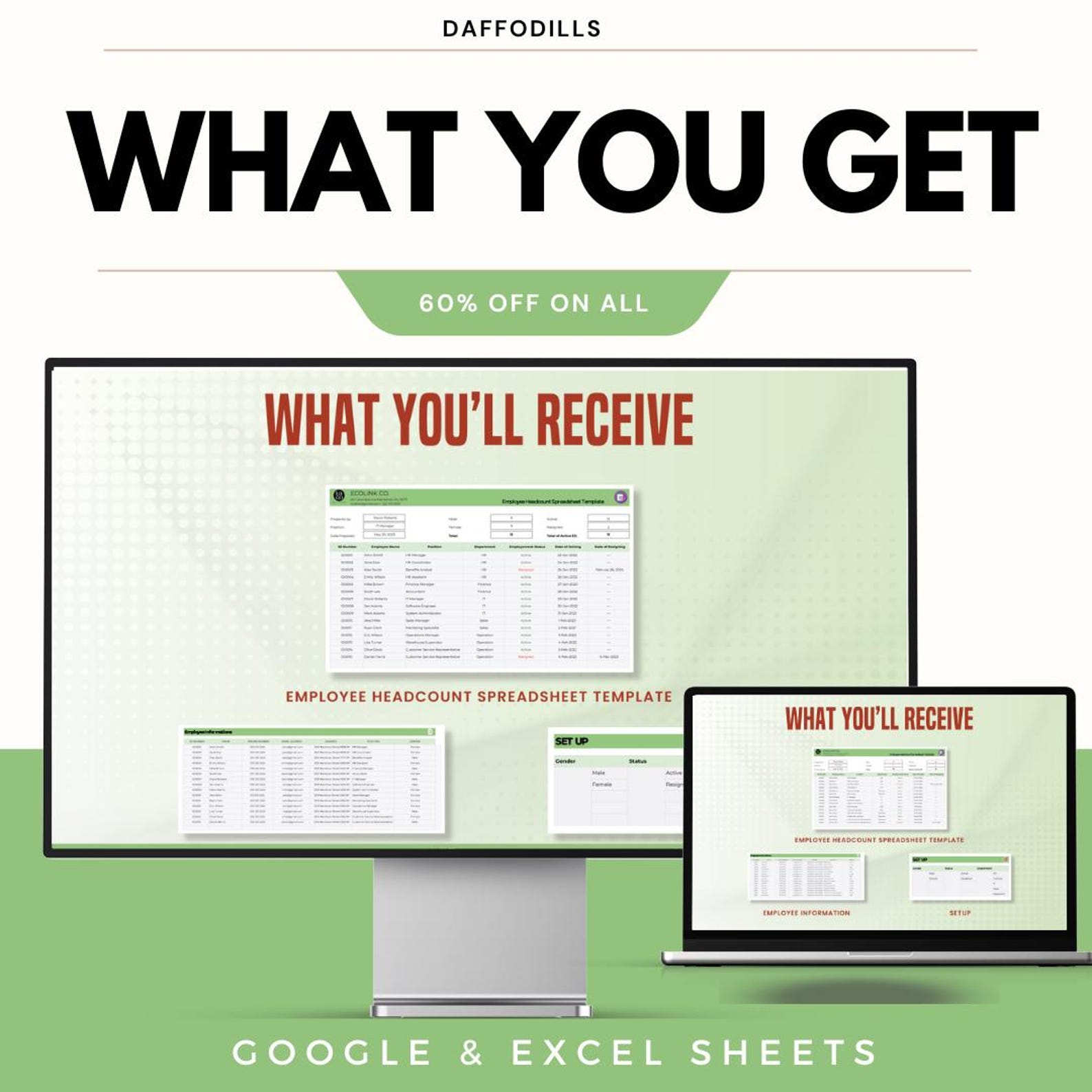 Employee Headcount Spreadsheet Template - Google & Excel Sheets ...