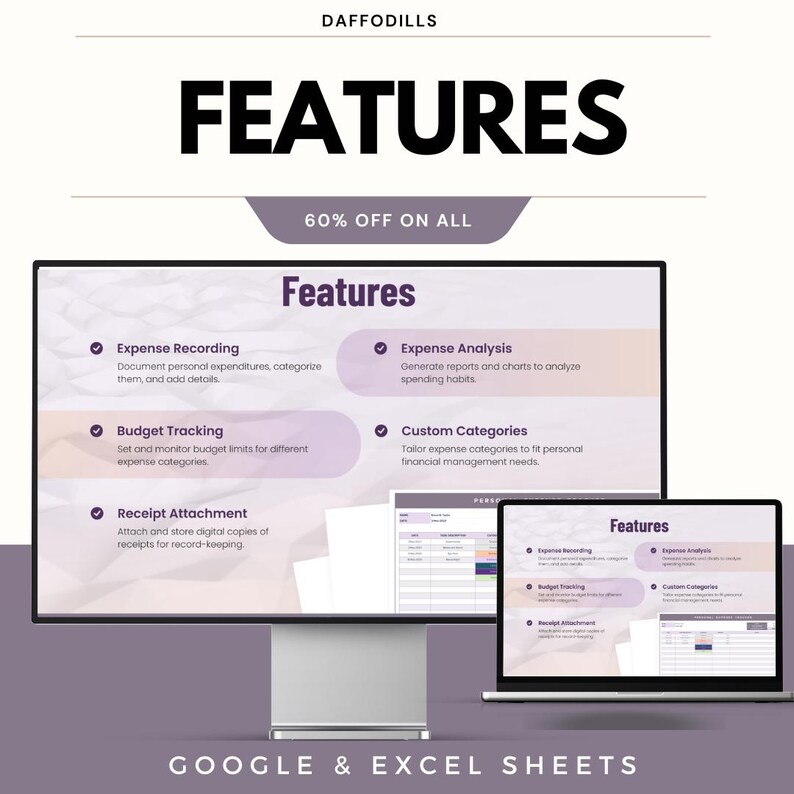 Personal Expense Tracker Template, Monthly Budget Planner, Spending Log ...