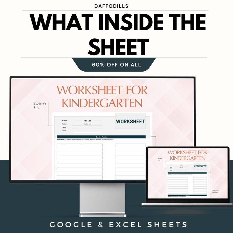 Worksheet for Kindergarten Template, Preschool Learning Sheet, Counting ...