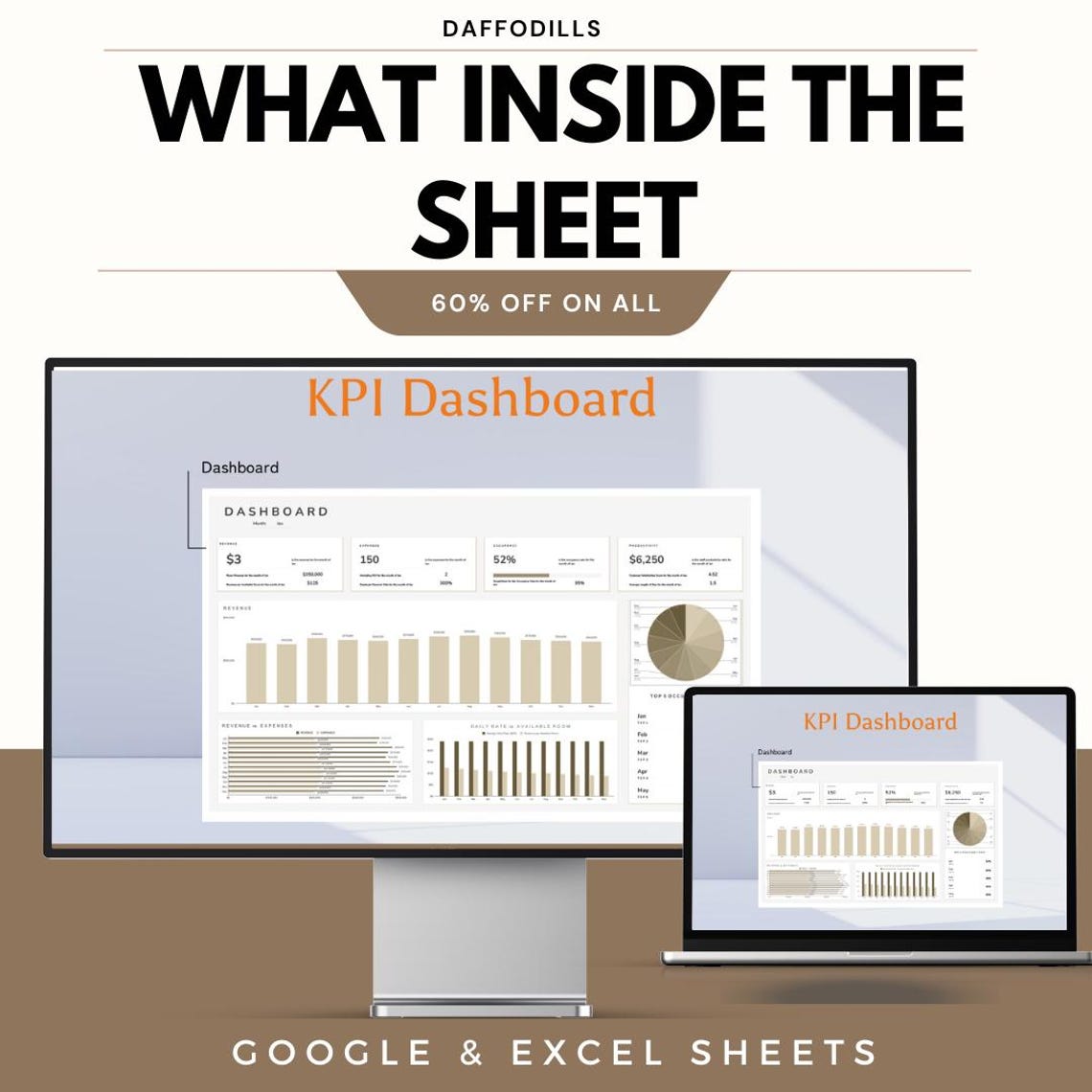 Hotel KPI Template for Google and Excel Sheets | Track Performance ...