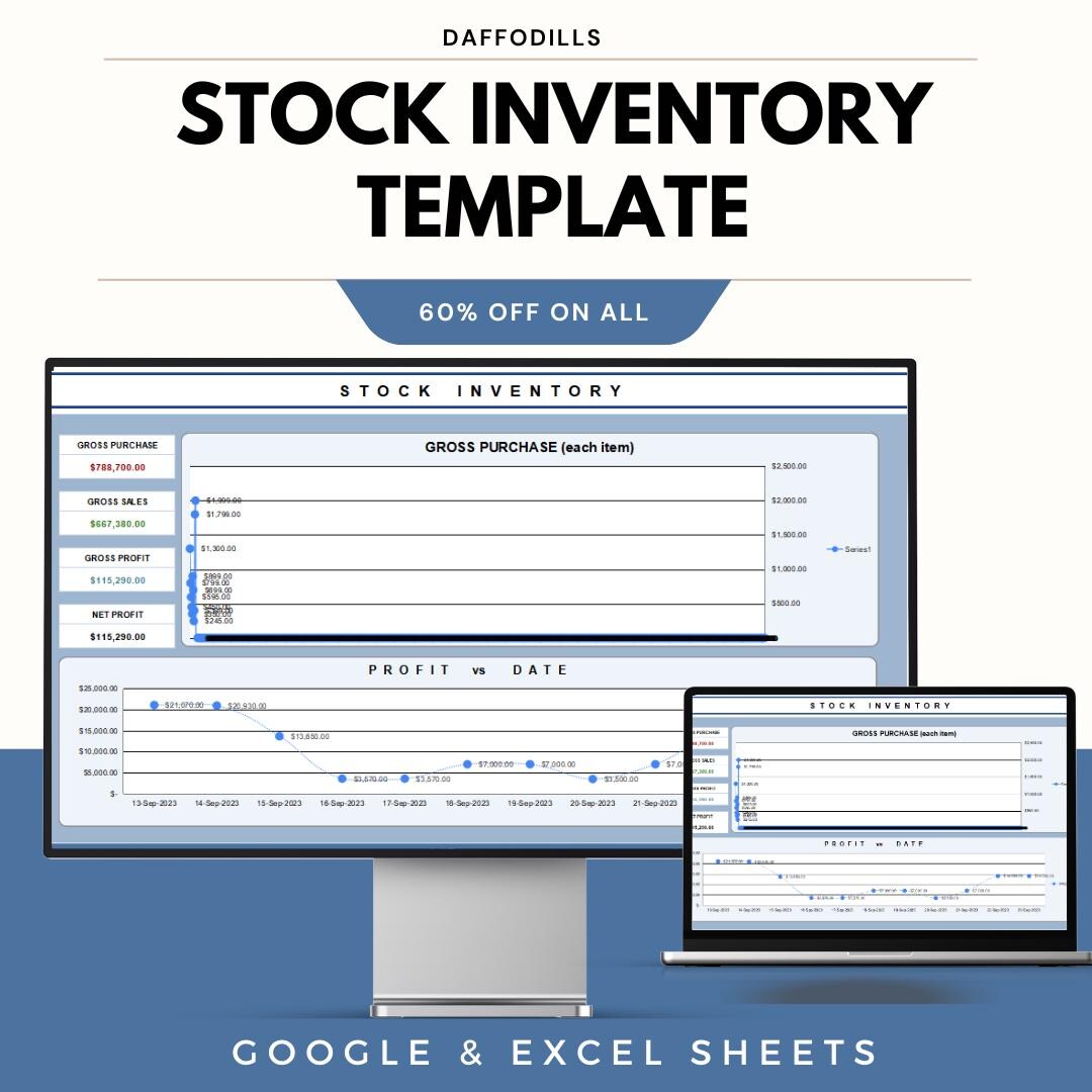 Stock Inventory Template, Inventory Management Spreadsheet, Product ...