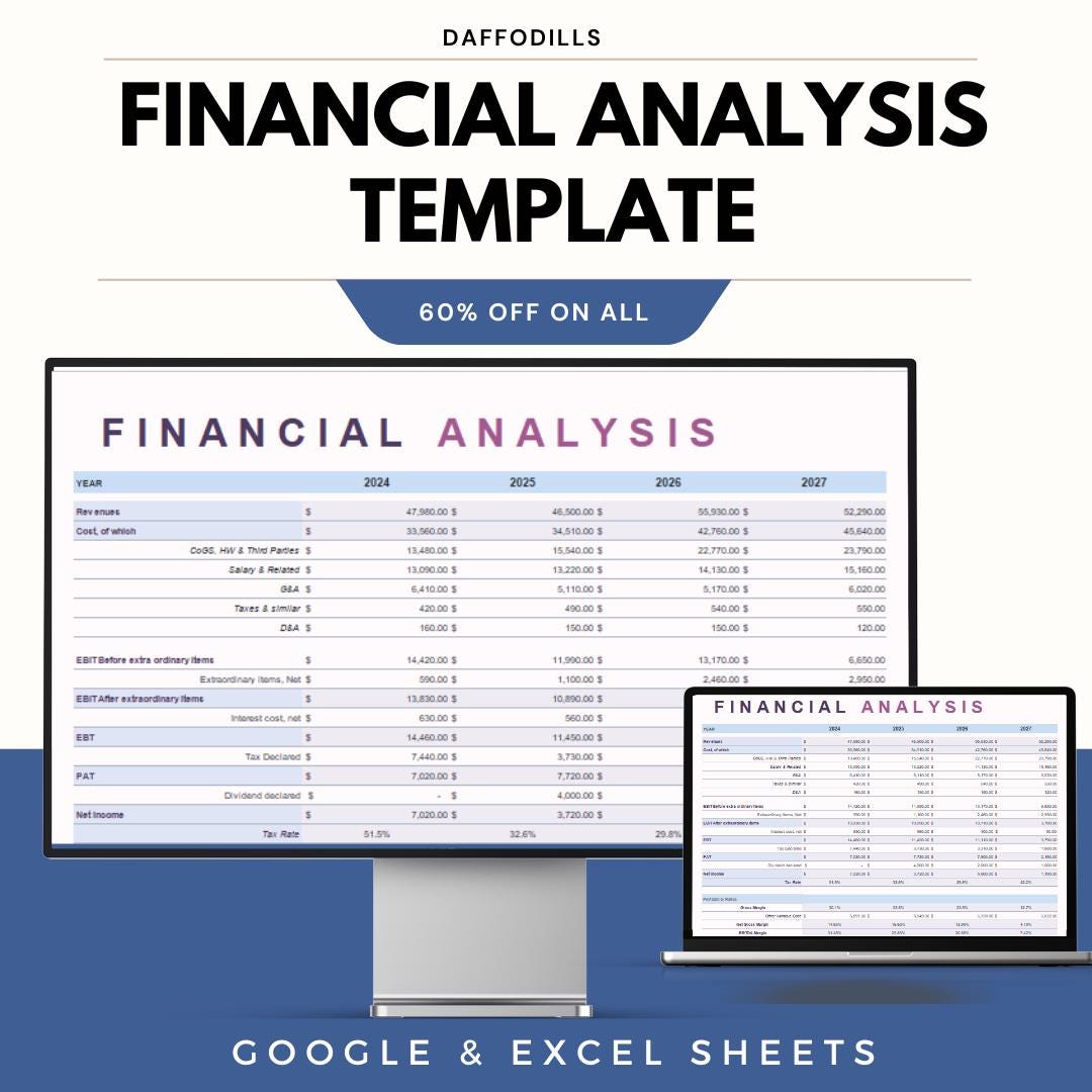 Financial Analysis Template | Google and Excel Sheets | In-depth ...