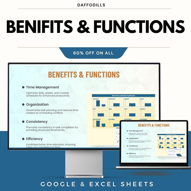 Daily, Weekly, Monthly Schedule Template - Google Sheets and Excel ...