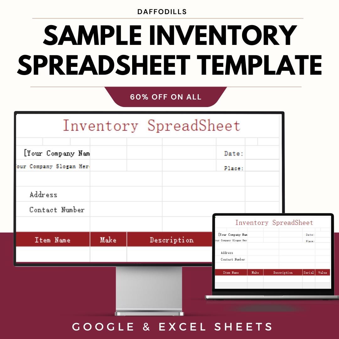 Sample Inventory Spreadsheet Template for Google Sheets & Excel ...