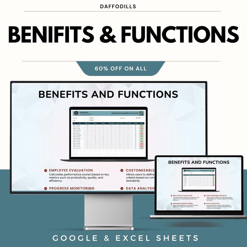 Performance Management Calculator Template | Employee Evaluation & HR ...