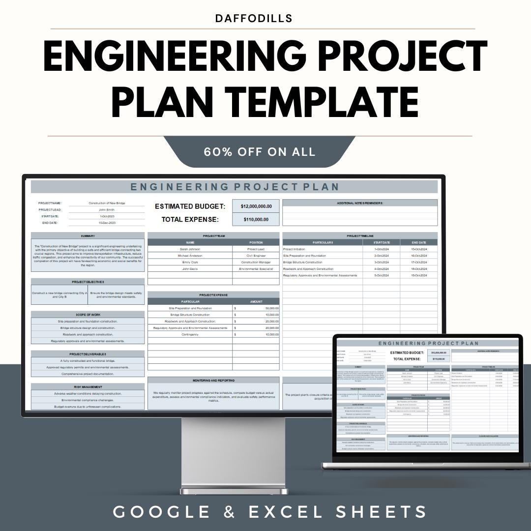 Engineering Project Plan Template, Project Management Spreadsheet ...