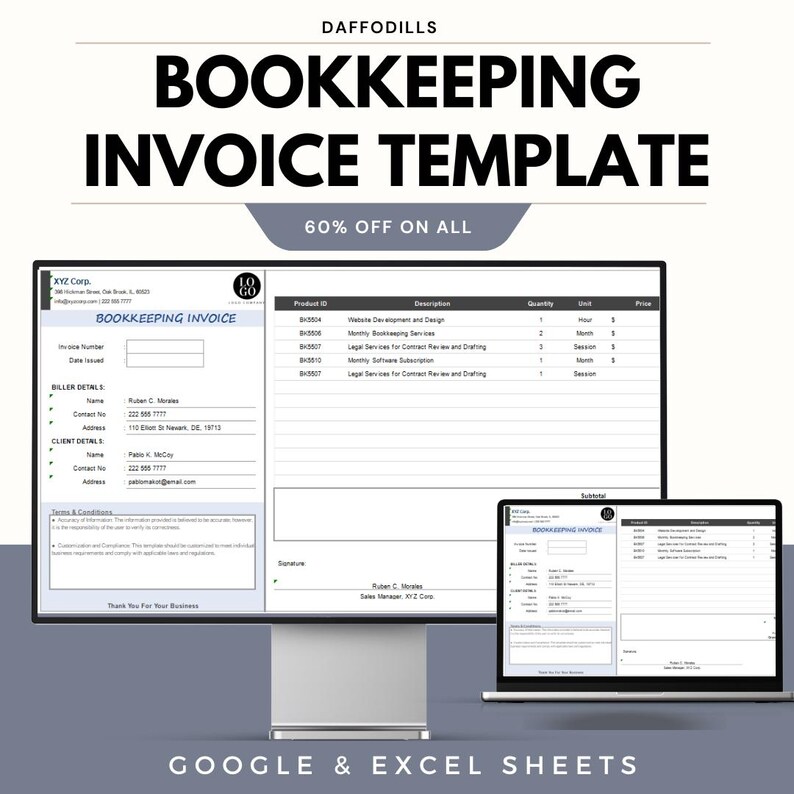 Bookkeeping Invoice Template | Invoice Generator for Bookkeepers ...