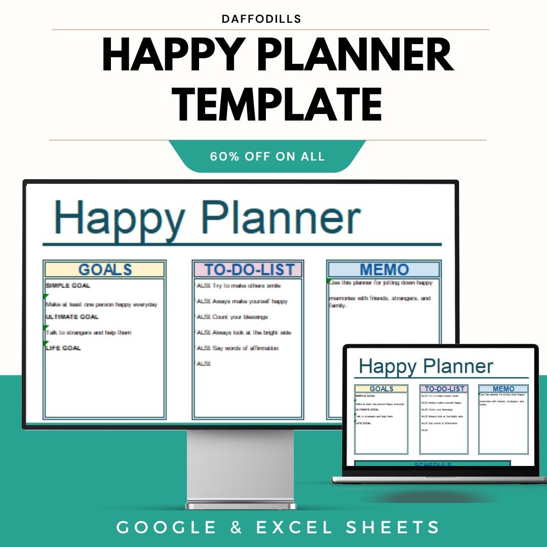 Happy Planner Template, Daily Weekly Monthly Planner, Printable ...