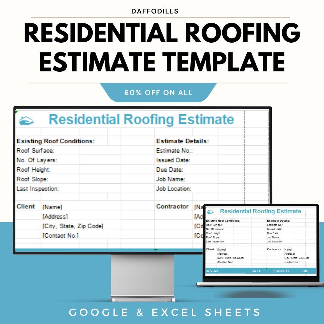 Residential Roofing Estimate Template, Roofing Cost Calculator ...