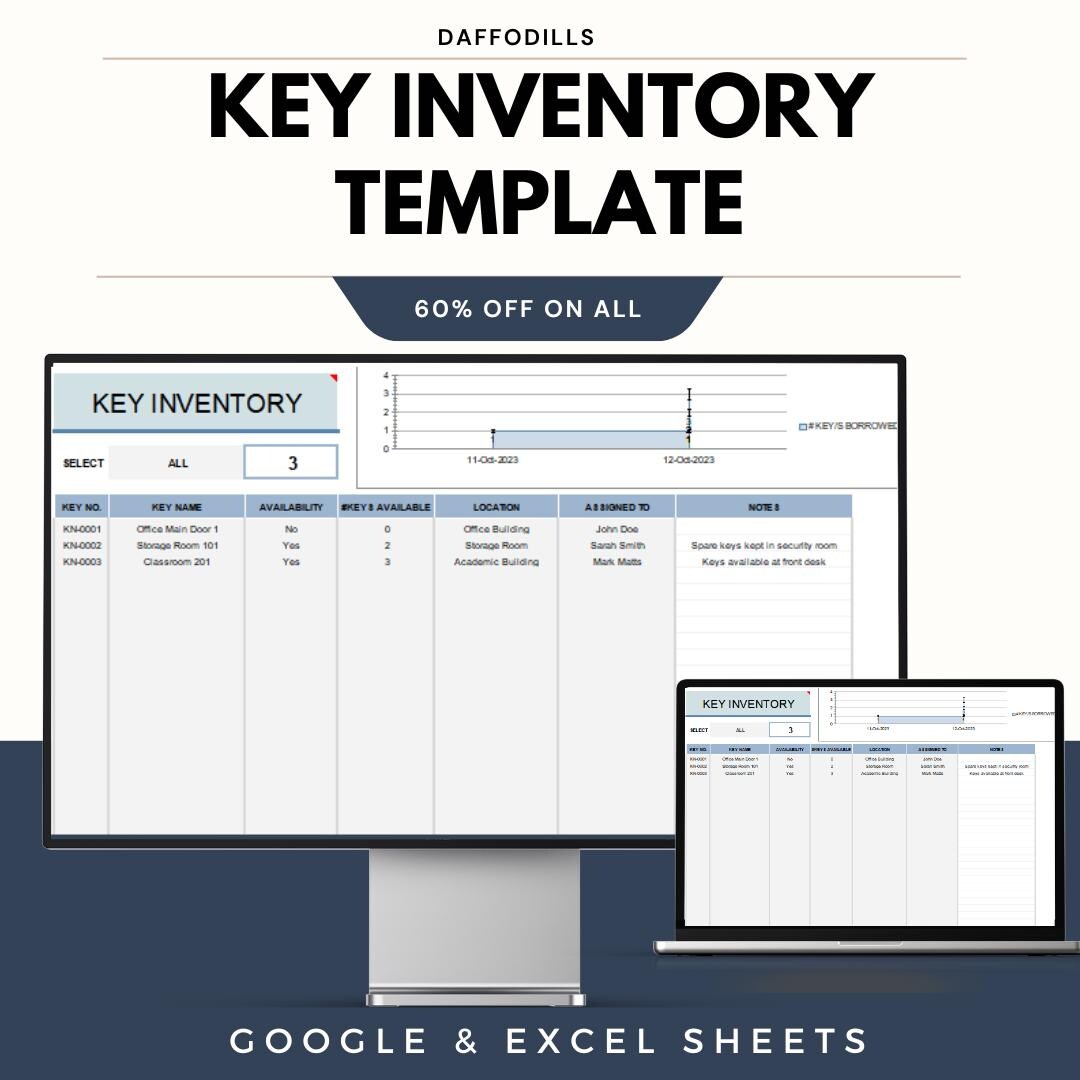 Key Inventory Template, Excel & Google Sheets Key Management Tracker ...