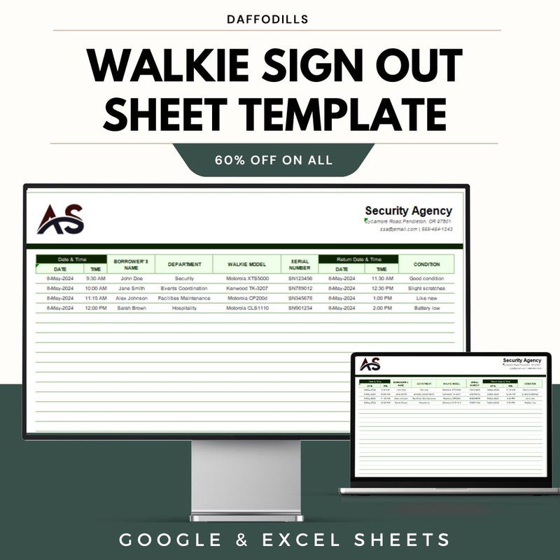 Walkie Talkie Sign Out Sheet - Etsy