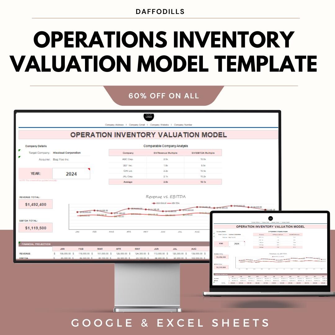 Operations Inventory Valuation Model Template | Excel and Google Sheets ...