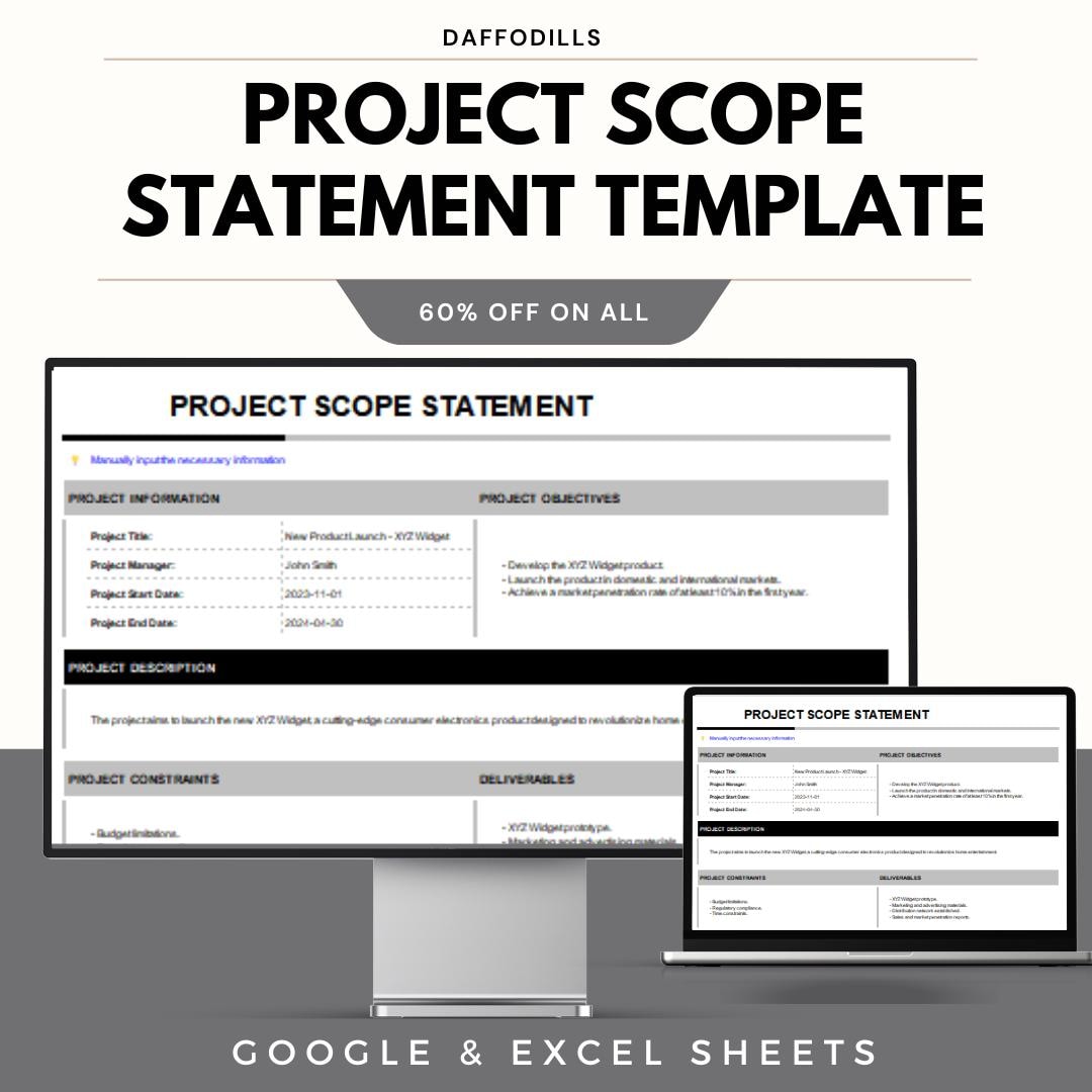 Project Scope Statement Template, Project Objectives and Deliverables ...