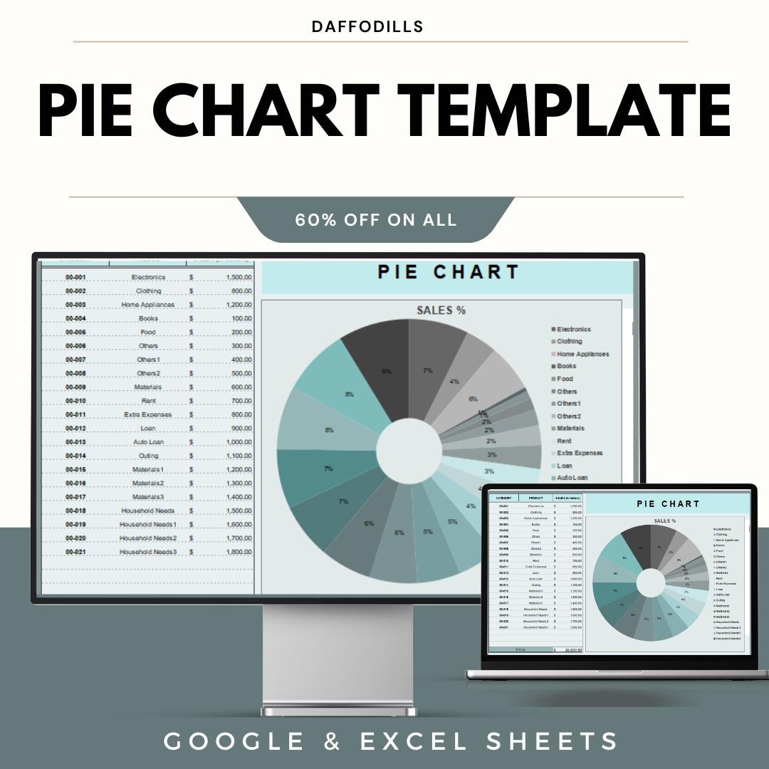 Pie Chart Template, Data Visualization Spreadsheet, Google Sheets Excel ...