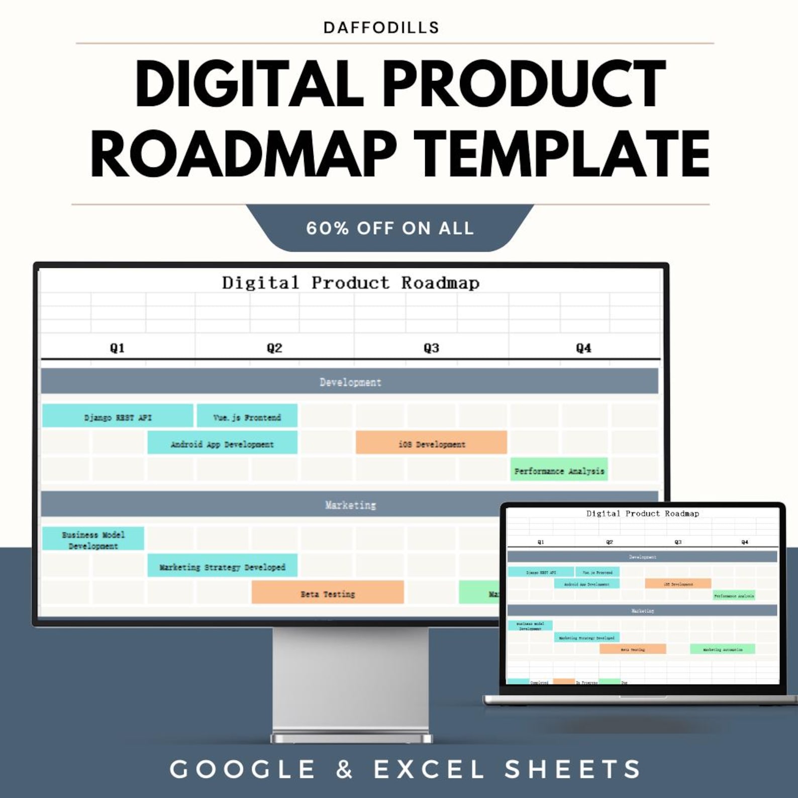 Digital Product Roadmap Template – Google & Excel Sheets for Project Planning - Etsy