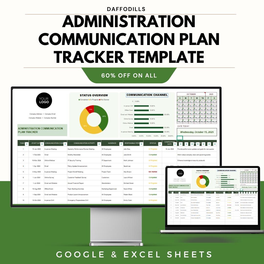 Administration Communication Plan Tracker, Communication Schedule ...