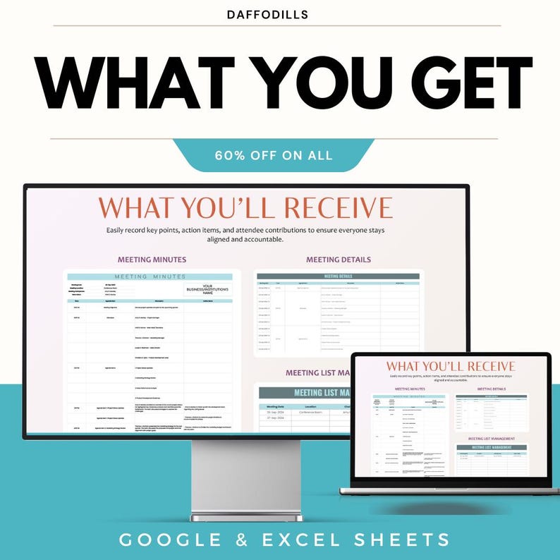 Meeting Minutes Template, Google Sheets, Business Meeting Record ...