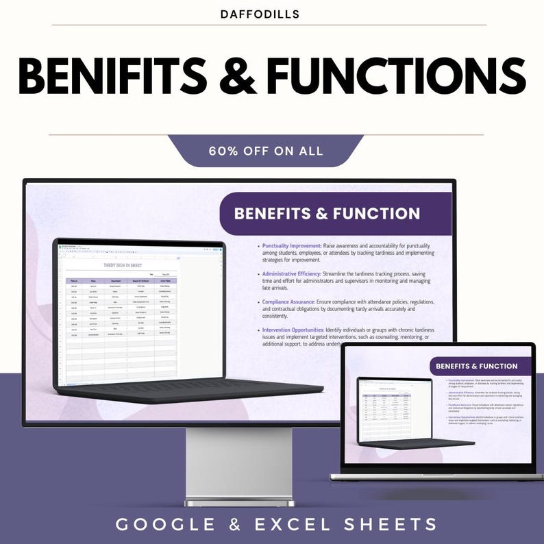 Tardy Sign in Sheet Template | Employee Attendance and Tardiness Log ...