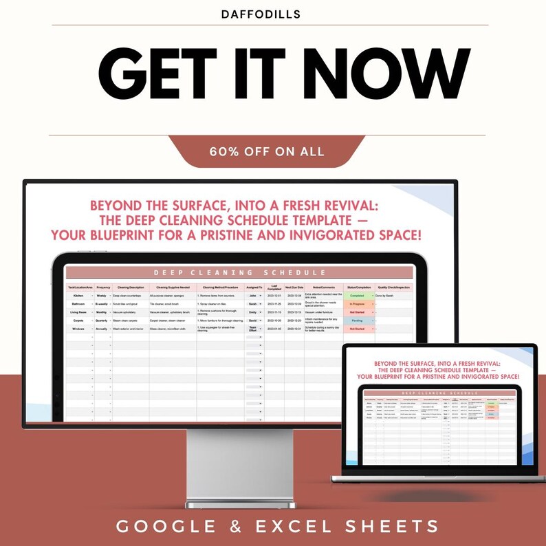 Deep Cleaning Schedule Template – Stay Organized With Your Cleaning ...