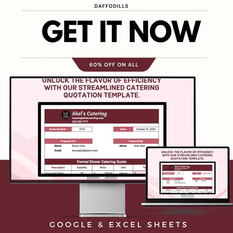 Sample Catering Quotation Template, Editable Catering Quote Sheet ...