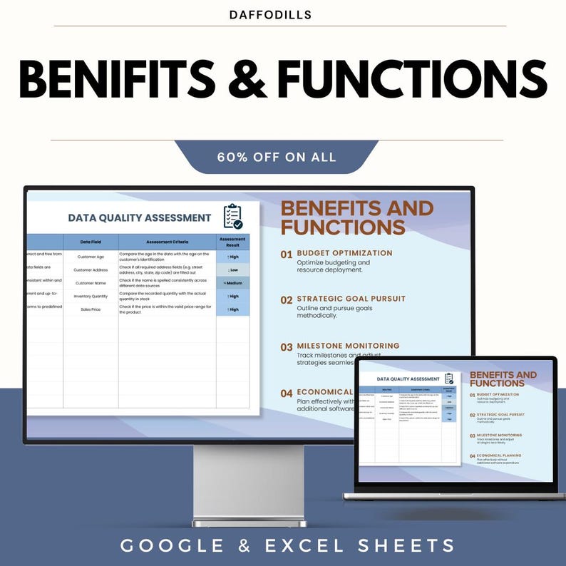 Data Quality Assessment Template - Google & Excel Sheets | Data ...