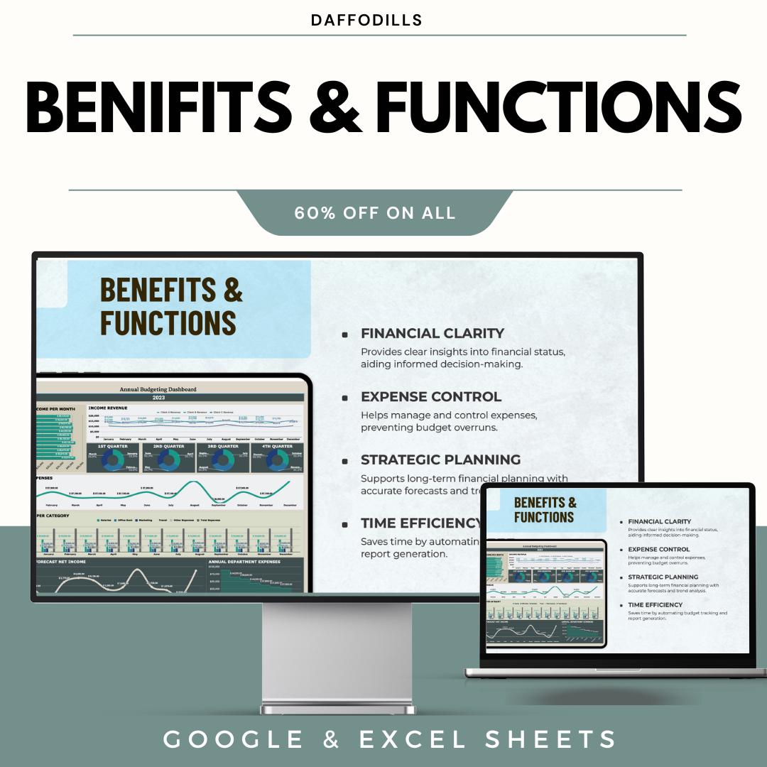 Annual Budgeting Dashboard Template for Google & Excel Sheets – Track ...